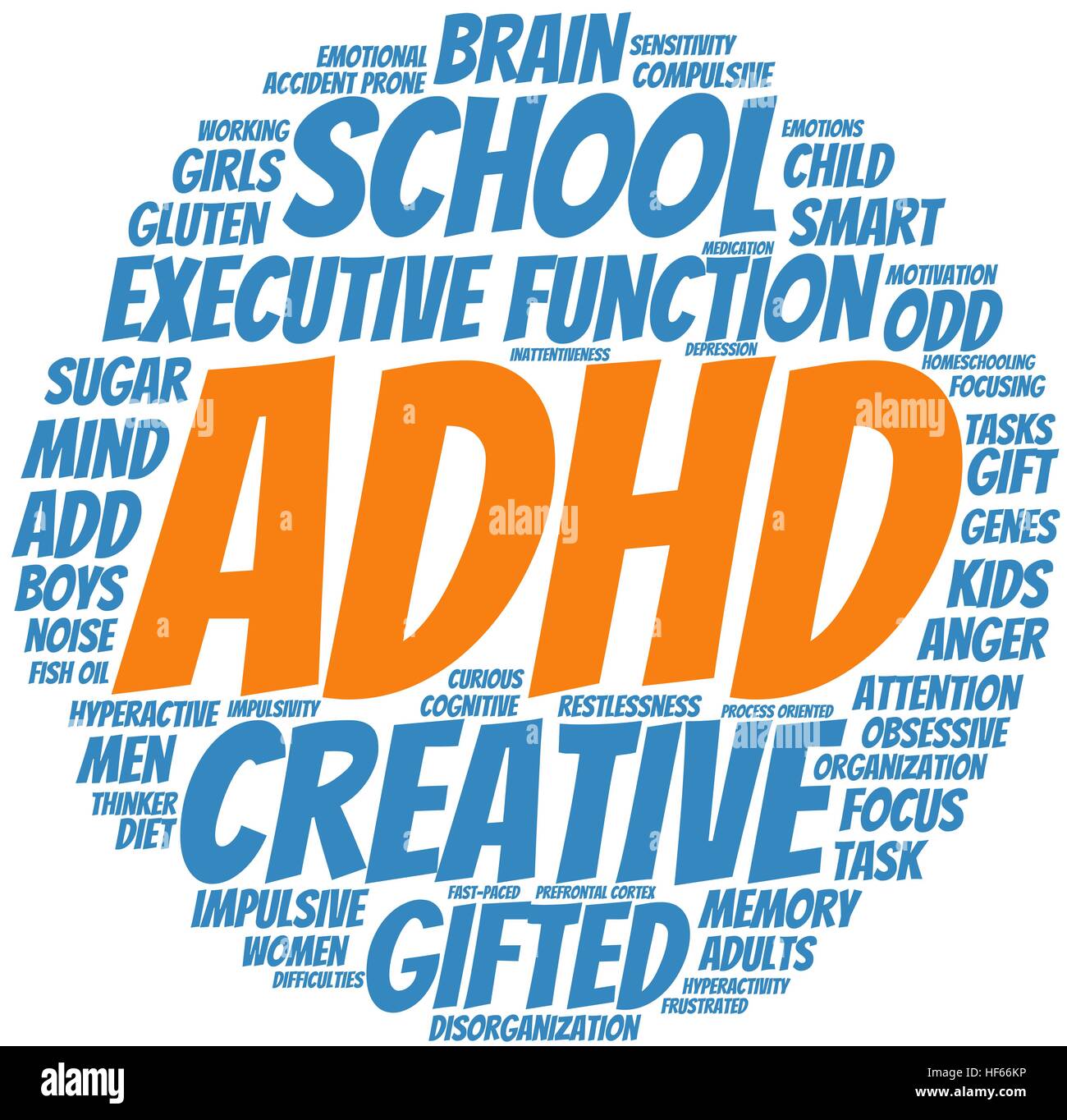ADHD word cloud on a white background Stock Vector Image & Art - Alamy