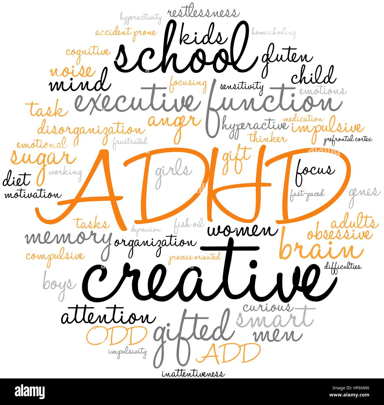 ADHD word cloud on a white background Stock Vector Image & Art - Alamy
