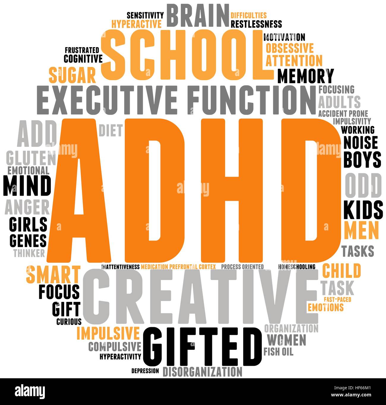 ADHD word cloud on a white background Stock Vector Image & Art - Alamy