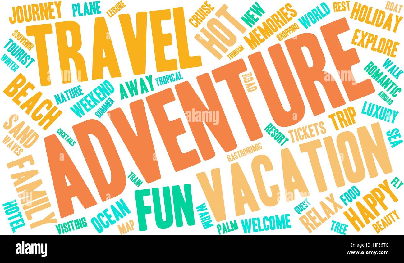 Adventure word cloud on a white background Stock Vector Image & Art - Alamy
