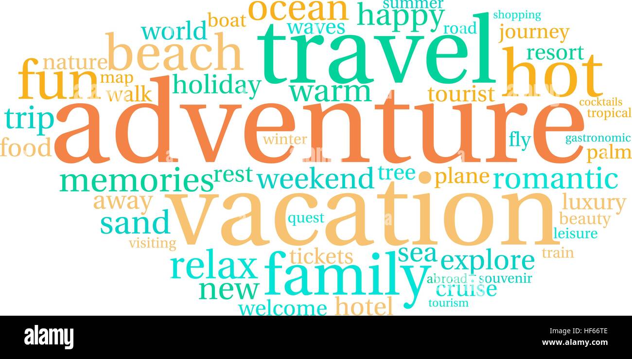 Adventure word cloud on a white background Stock Vector Image & Art - Alamy