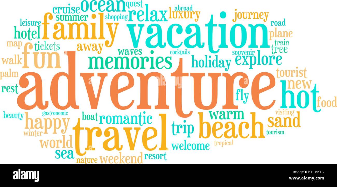 Adventure word cloud on a white background Stock Vector Image & Art - Alamy