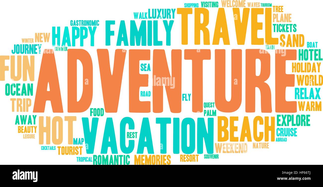 Adventure word cloud on a white background Stock Vector Image & Art - Alamy