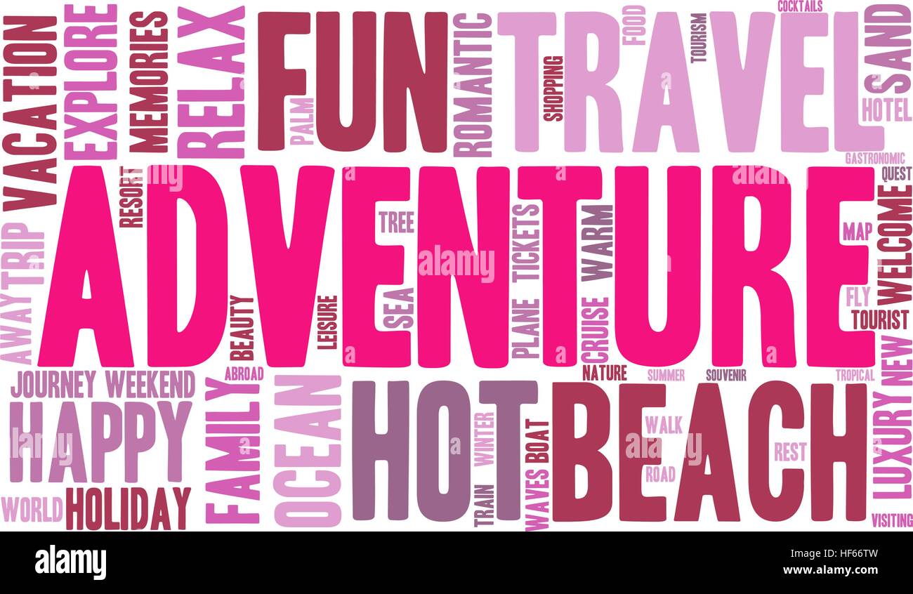 Adventure word cloud on a white background Stock Vector Image & Art - Alamy