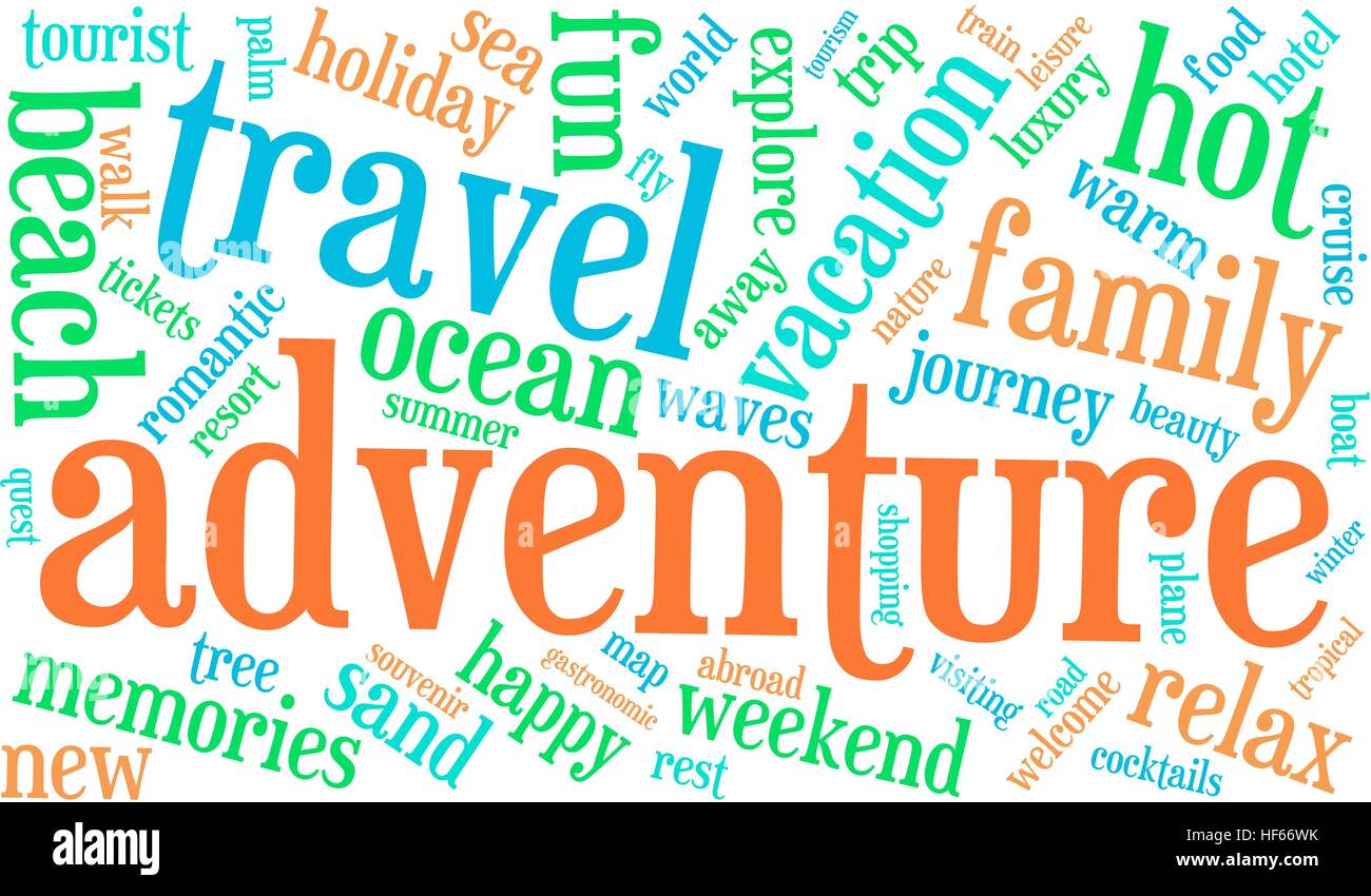 Adventure word cloud on a white background Stock Vector Image & Art - Alamy