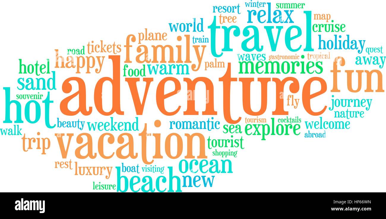Adventure word cloud on a white background Stock Vector Image & Art - Alamy