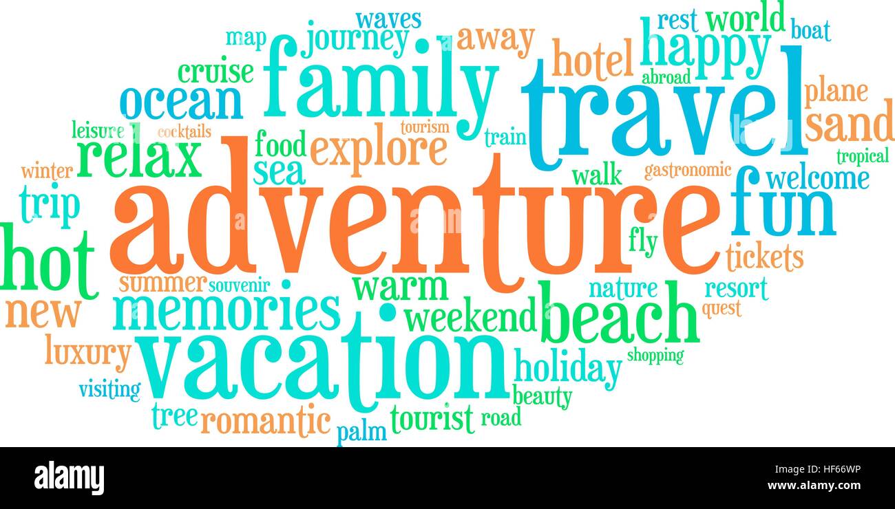 Adventure word cloud on a white background Stock Vector Image & Art - Alamy
