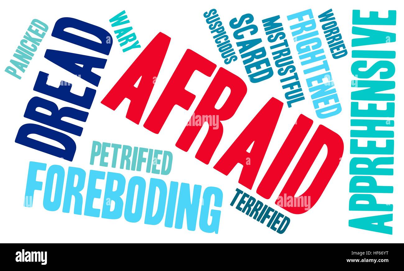 Afraid word cloud on a white background Stock Vector Image & Art - Alamy