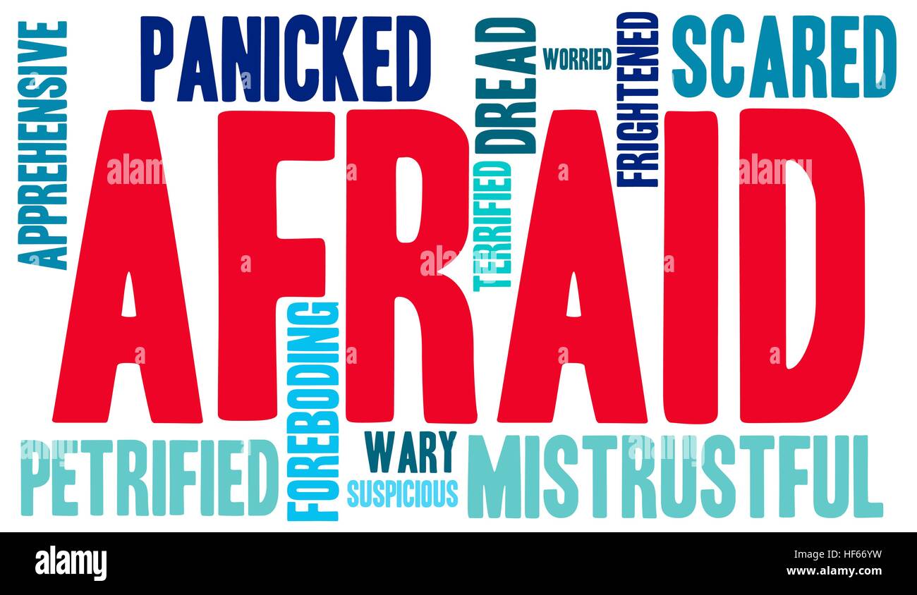 Afraid word cloud on a white background Stock Vector Image & Art - Alamy