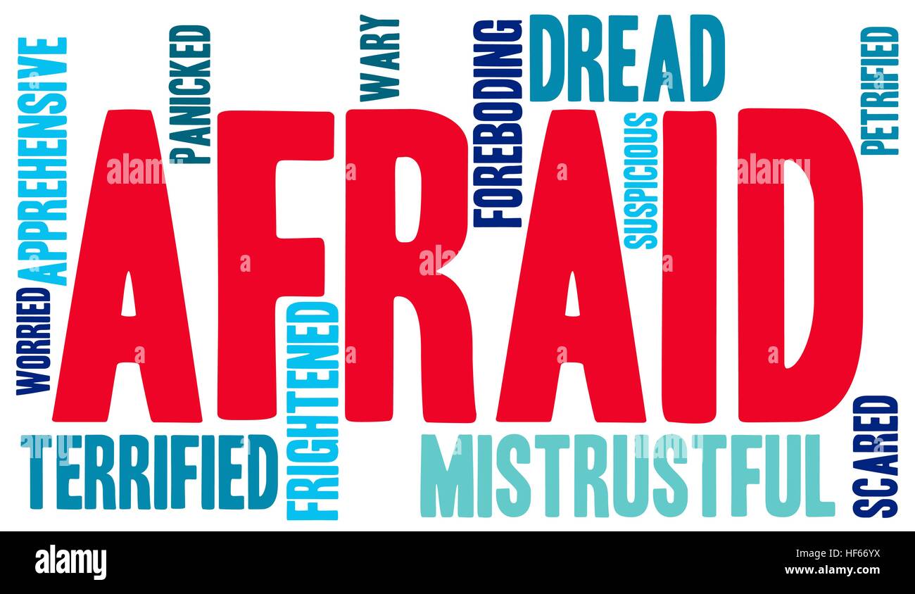 Afraid word cloud on a white background Stock Vector Image & Art - Alamy