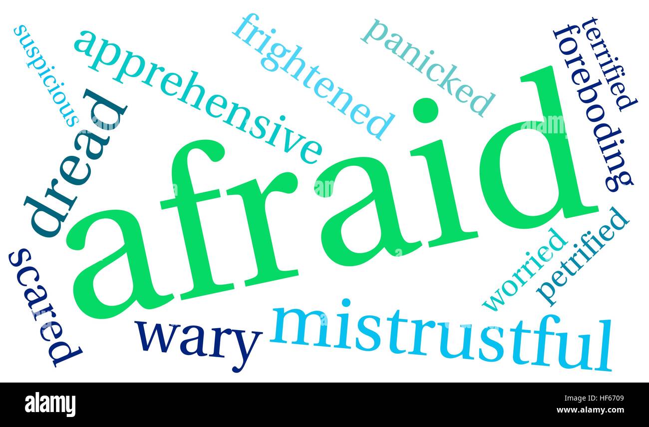 Afraid word cloud on a white background Stock Vector Image & Art - Alamy