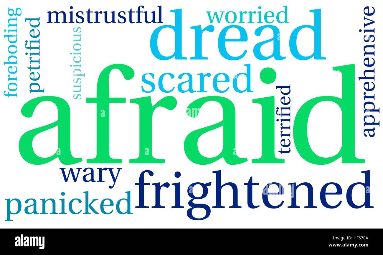 Afraid word cloud on a white background Stock Vector Image & Art - Alamy