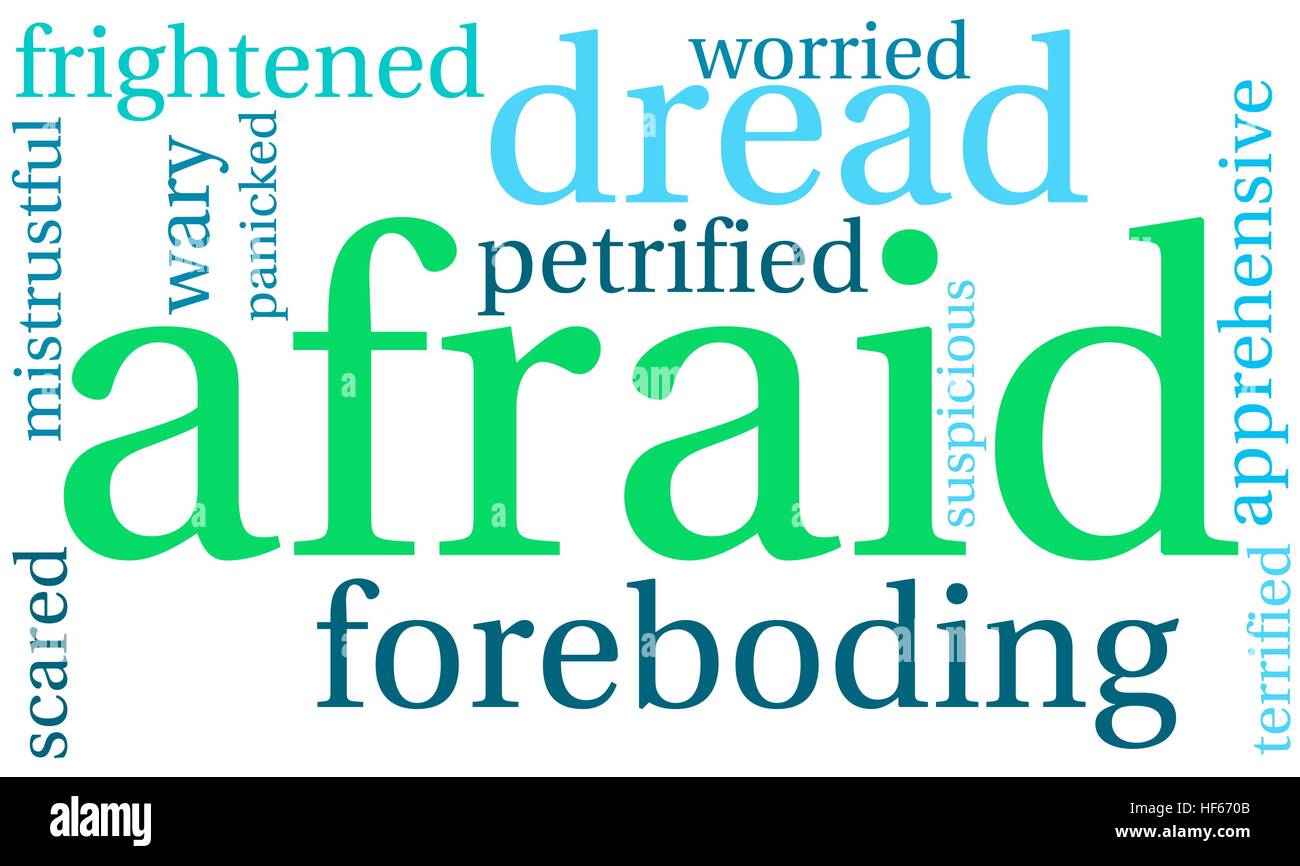 Afraid word cloud on a white background Stock Vector Image & Art - Alamy