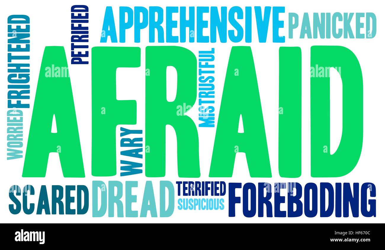 Afraid word cloud on a white background Stock Vector Image & Art - Alamy
