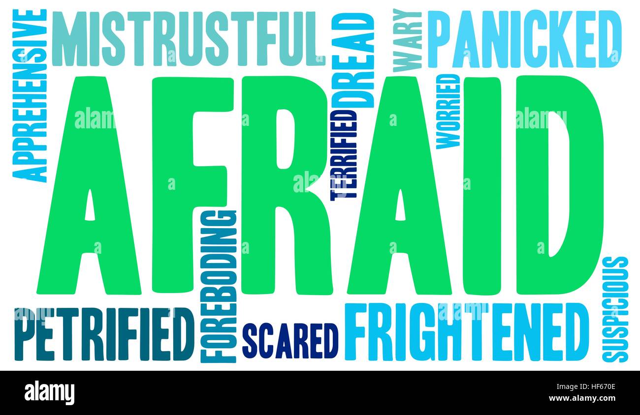 Afraid word cloud on a white background Stock Vector Image & Art - Alamy