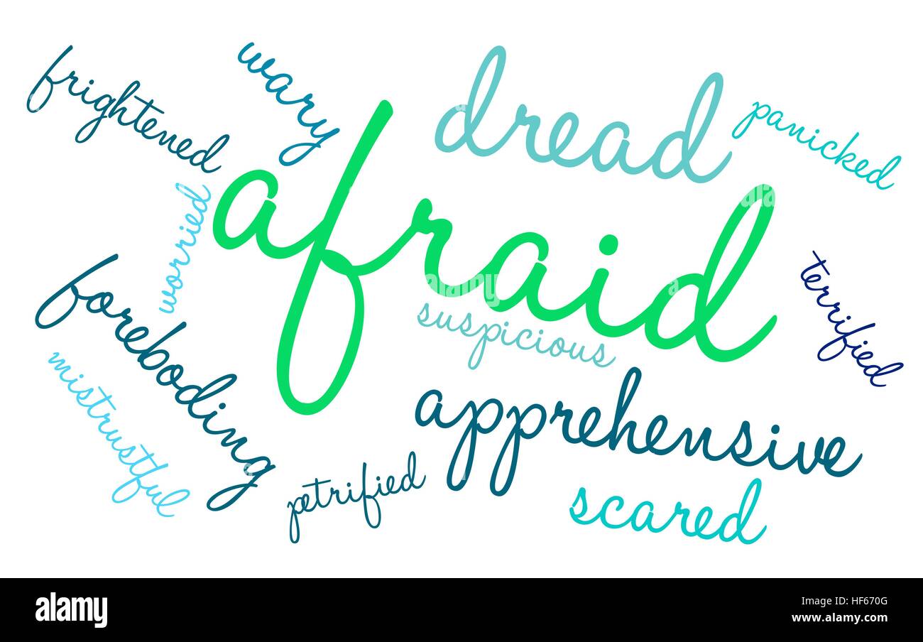 Afraid word cloud on a white background Stock Vector Image & Art - Alamy