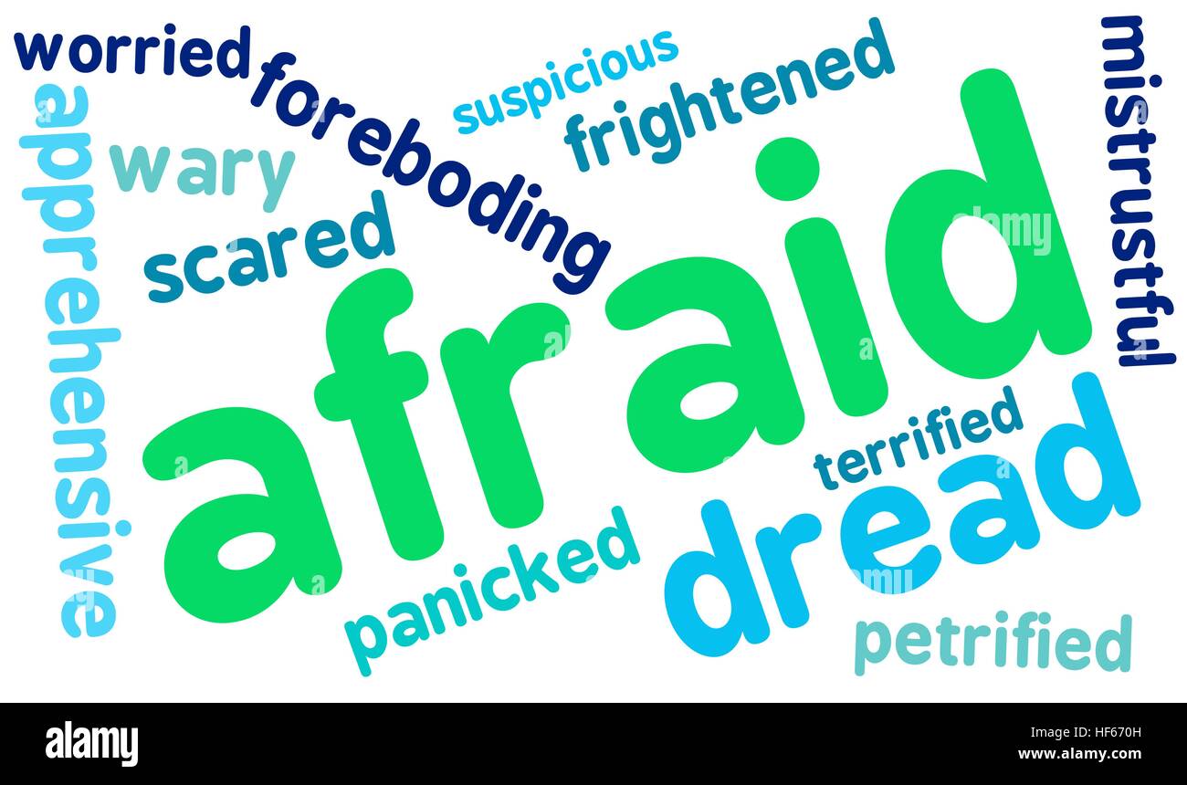 Afraid word cloud on a white background Stock Vector Image & Art - Alamy