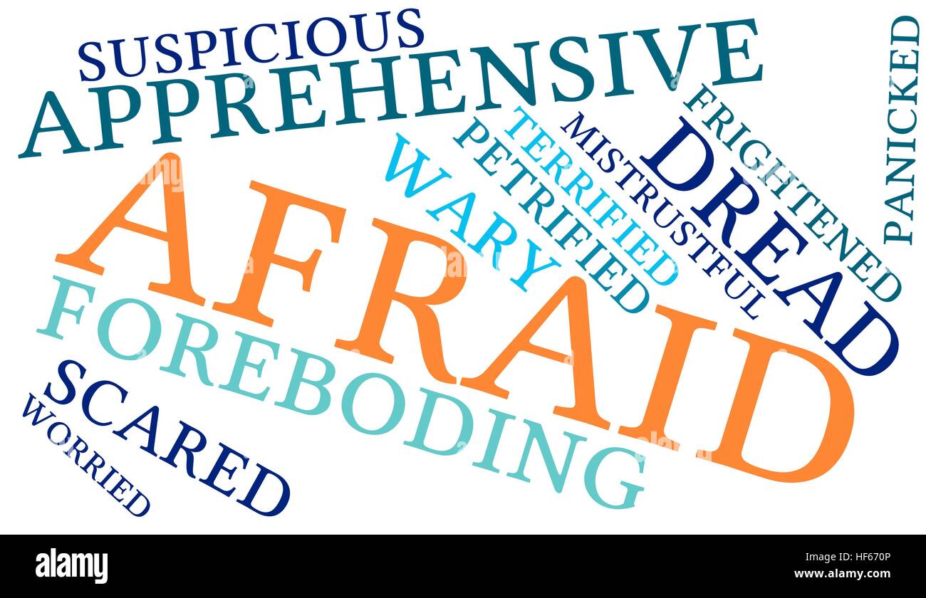 Afraid word cloud on a white background Stock Vector Image & Art - Alamy