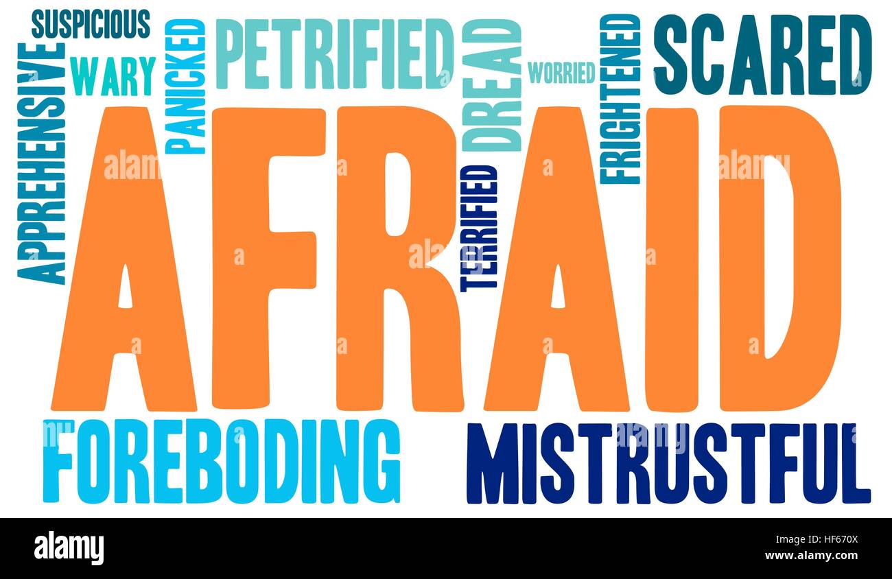 Afraid word cloud on a white background Stock Vector Image & Art - Alamy