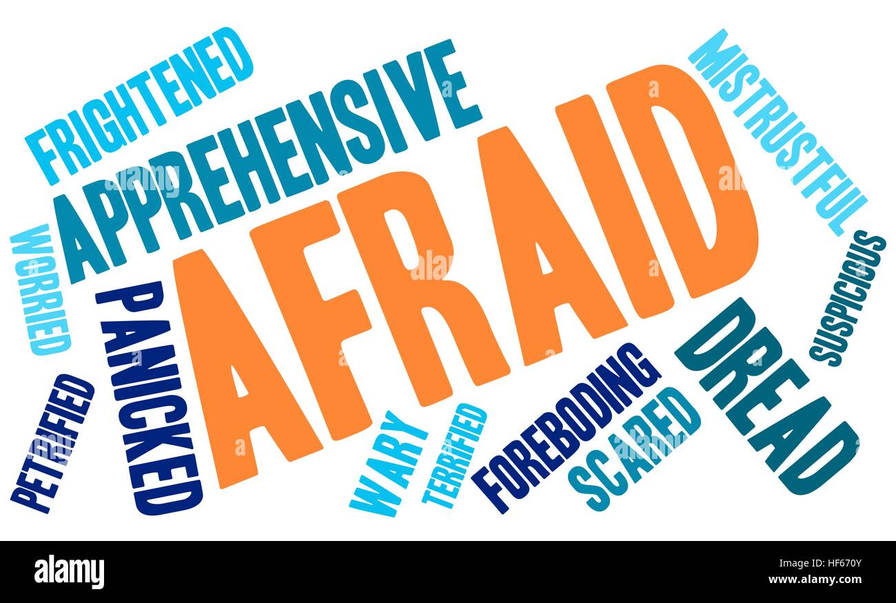 Afraid word cloud on a white background Stock Vector Image & Art - Alamy