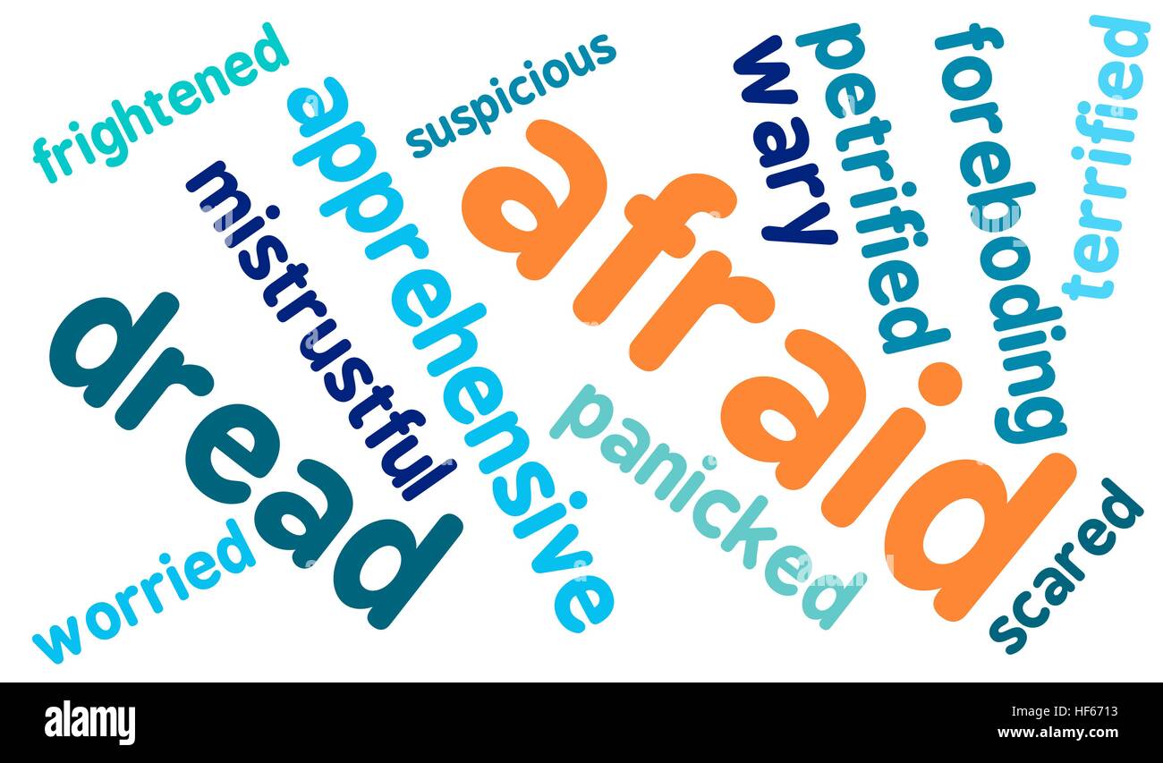 Afraid word cloud on a white background Stock Vector Image & Art - Alamy