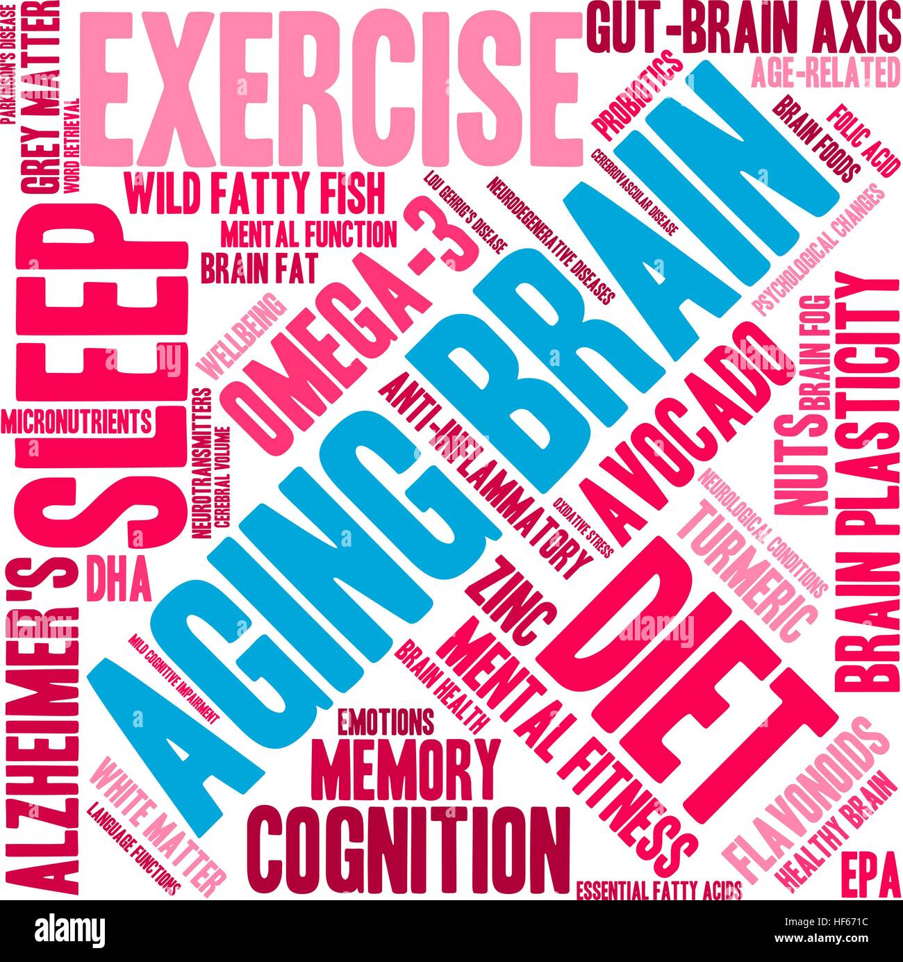 Aging Brain word cloud on a white background Stock Vector Image & Art ...