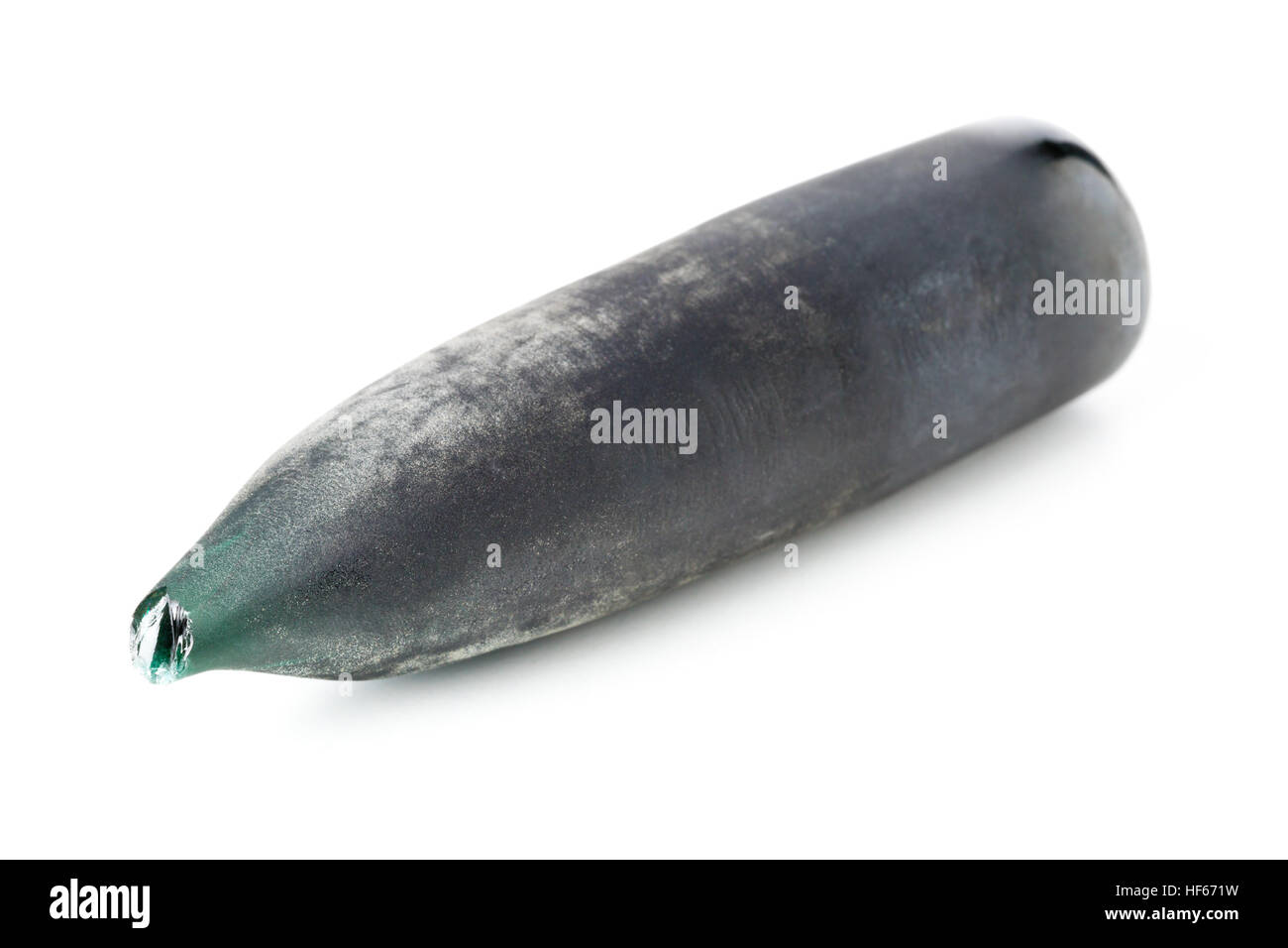 Synthetic sapphire boule produced by the Verneuil process on white ...