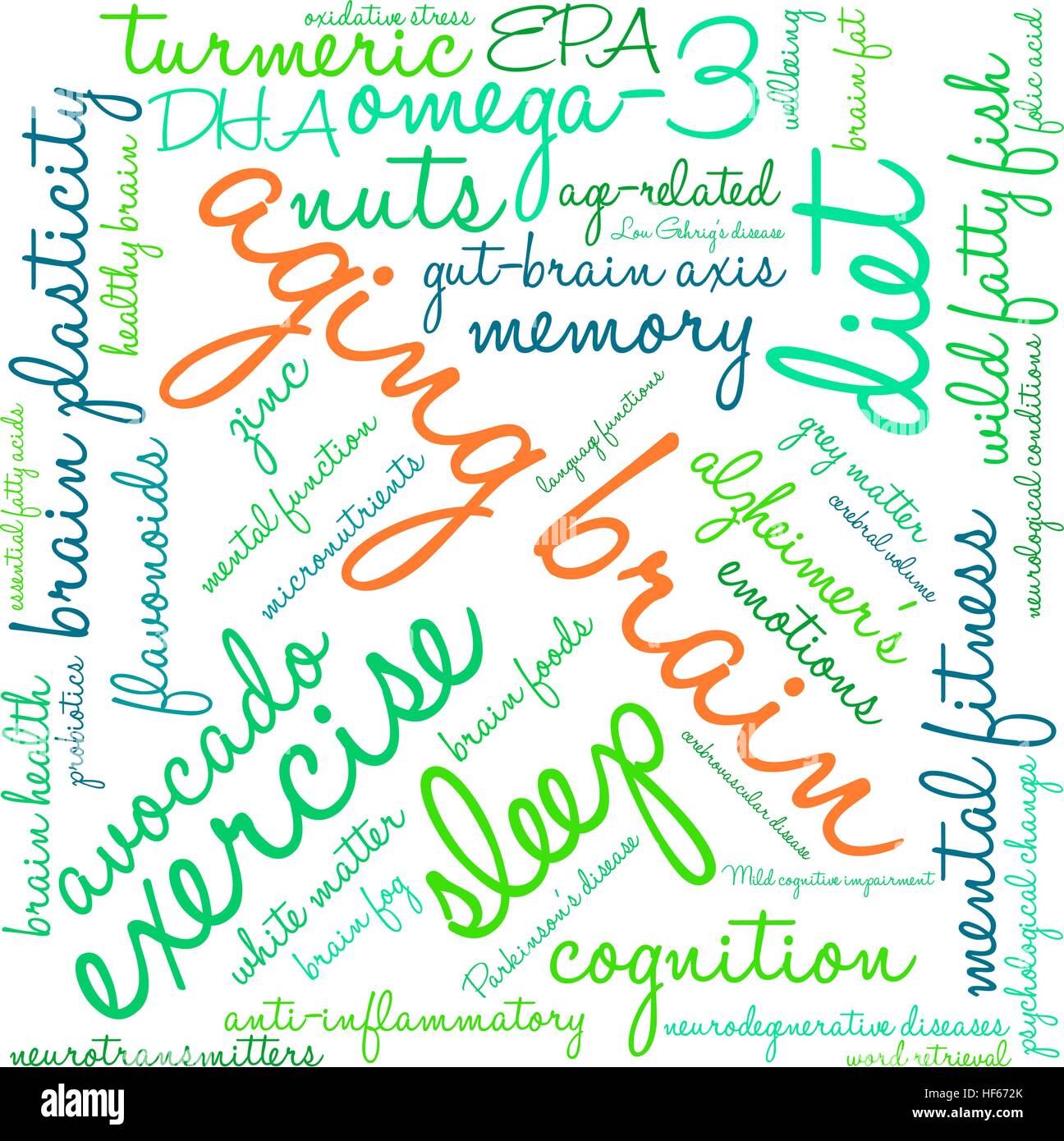 Aging Brain word cloud on a white background Stock Vector Image & Art ...