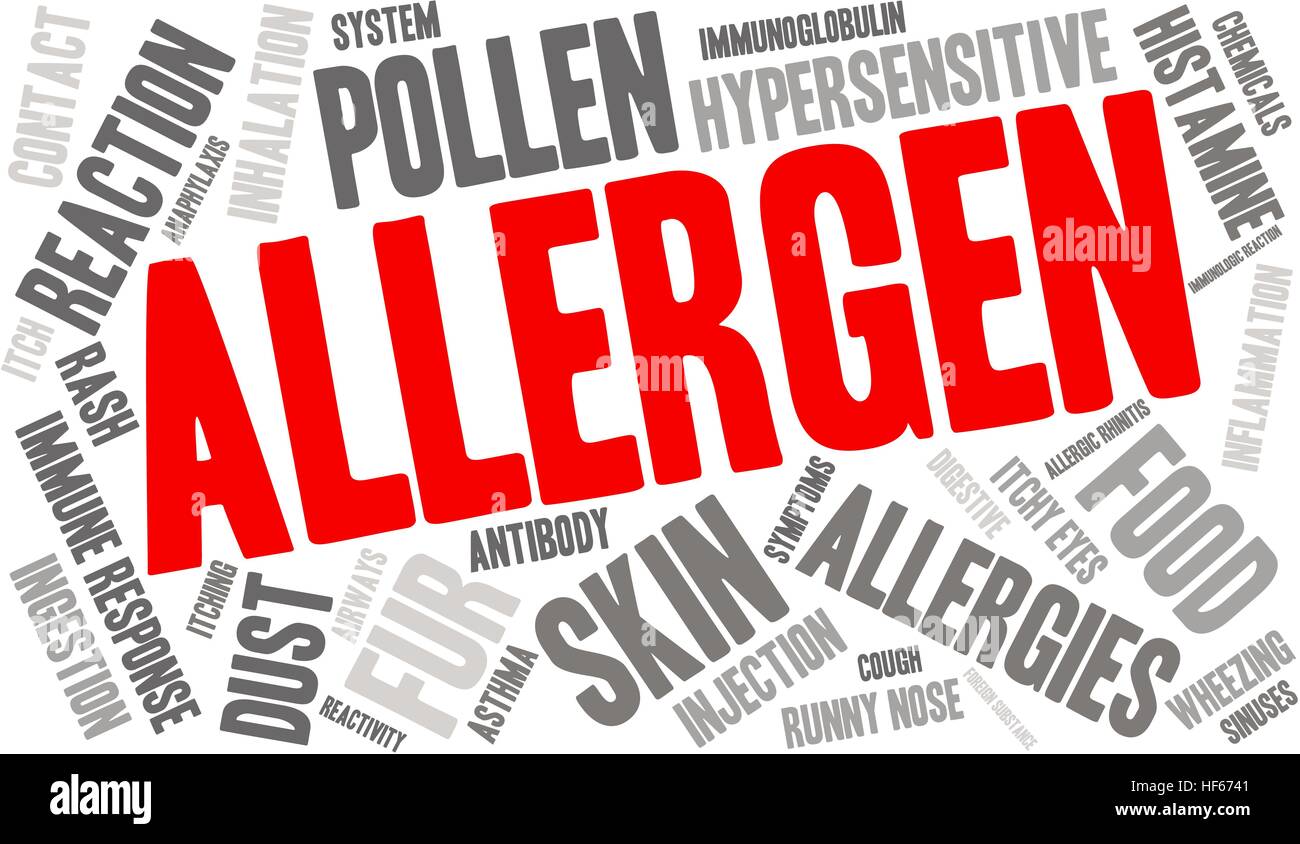 Allergen word cloud on a white background Stock Vector Image & Art - Alamy