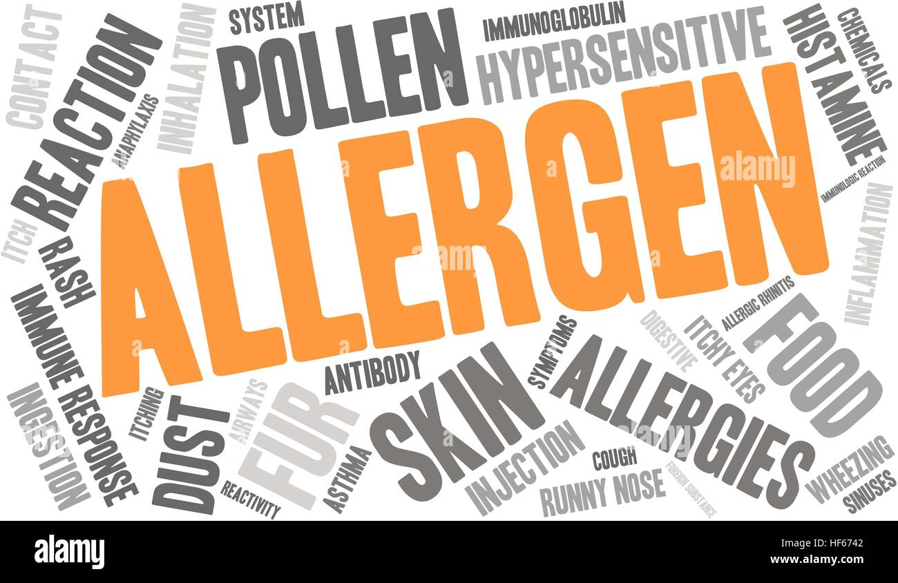 Allergen word cloud on a white background Stock Vector Image & Art - Alamy
