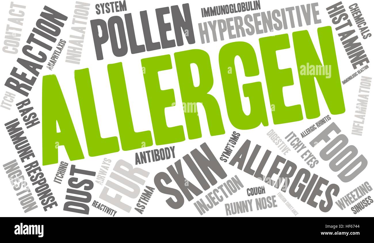 Allergen word cloud on a white background Stock Vector Image & Art - Alamy