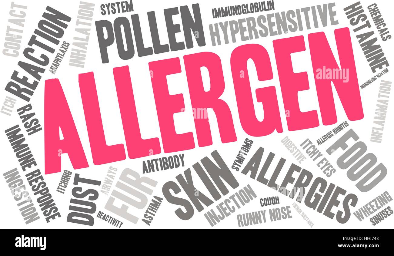 Allergen word cloud on a white background Stock Vector Image & Art - Alamy