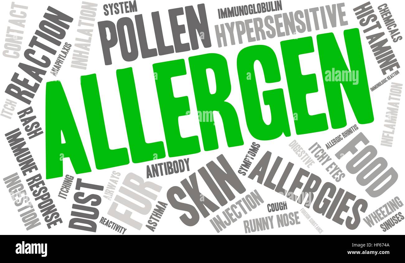 Allergen word cloud on a white background Stock Vector Image & Art - Alamy