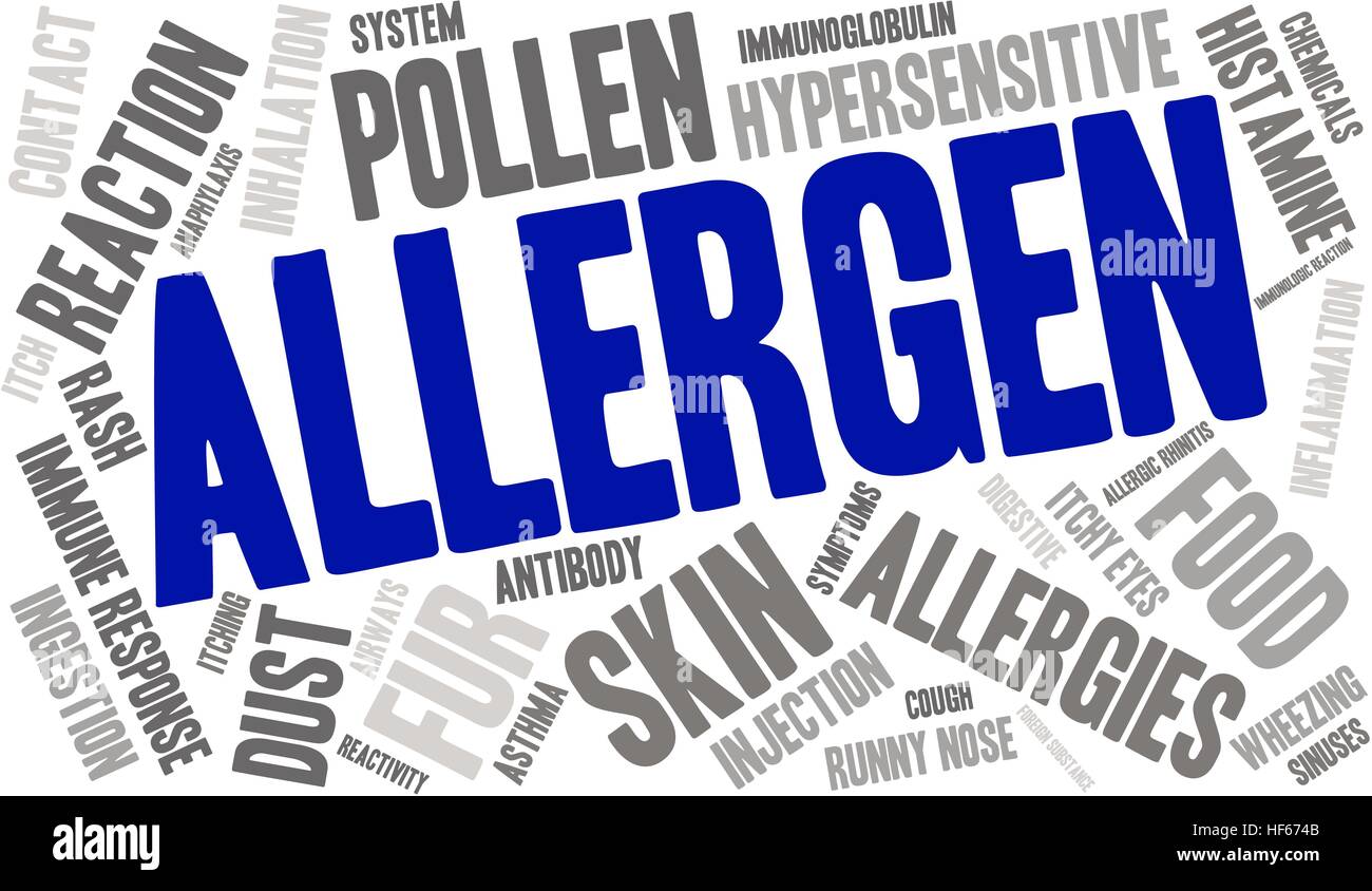 Allergen word cloud on a white background Stock Vector Image & Art - Alamy