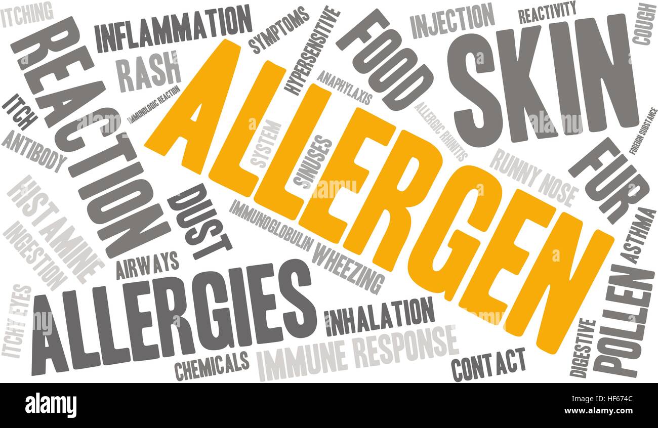 Allergen word cloud on a white background Stock Vector Image & Art - Alamy