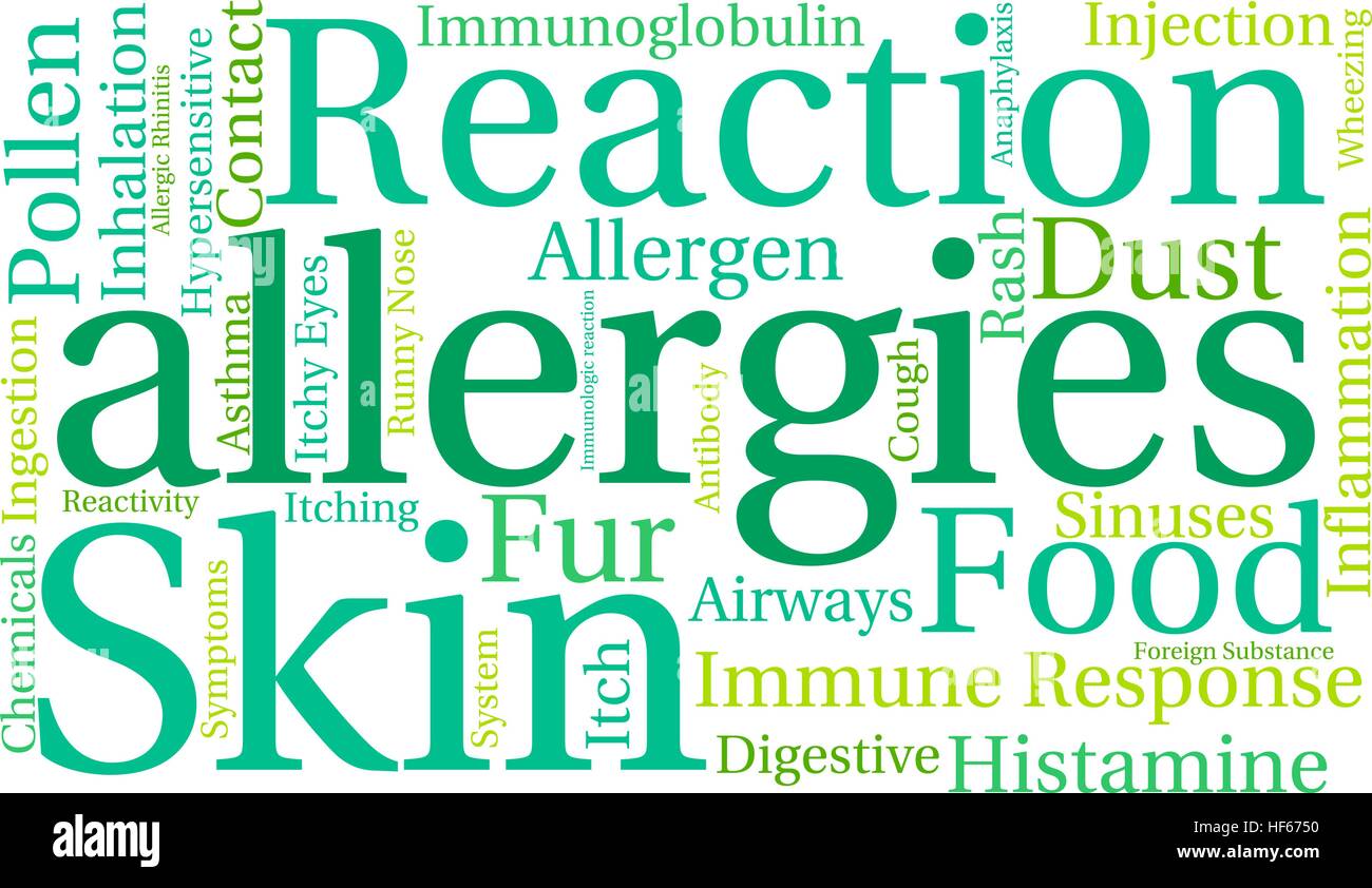 Allergies word cloud on a white background Stock Vector Image & Art - Alamy