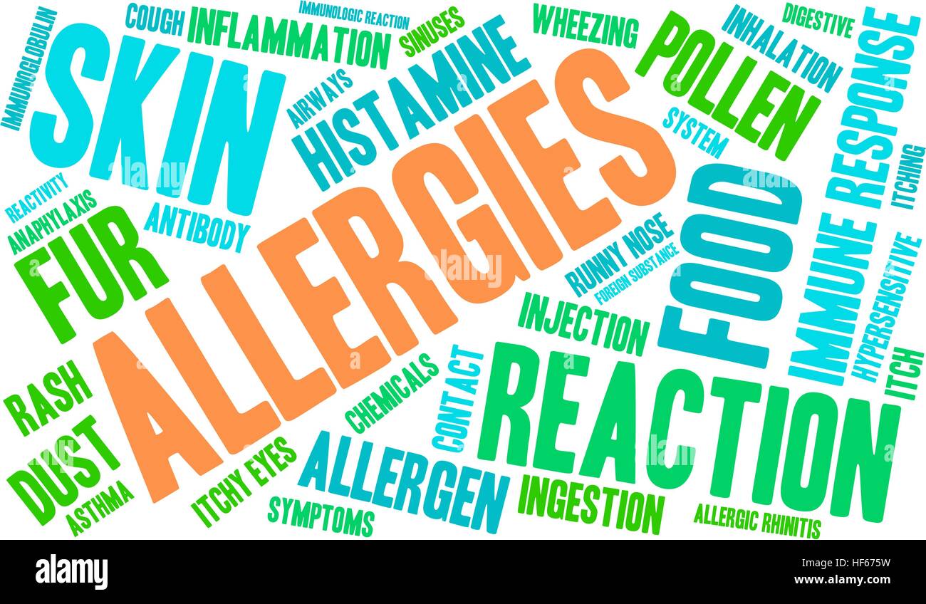 Allergies word cloud on a white background Stock Vector Image & Art - Alamy