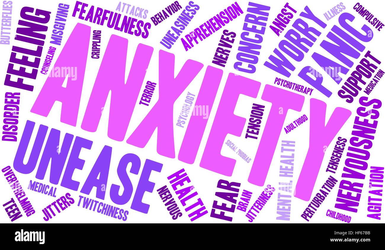 Anxiety word cloud on a white background Stock Vector Image & Art - Alamy