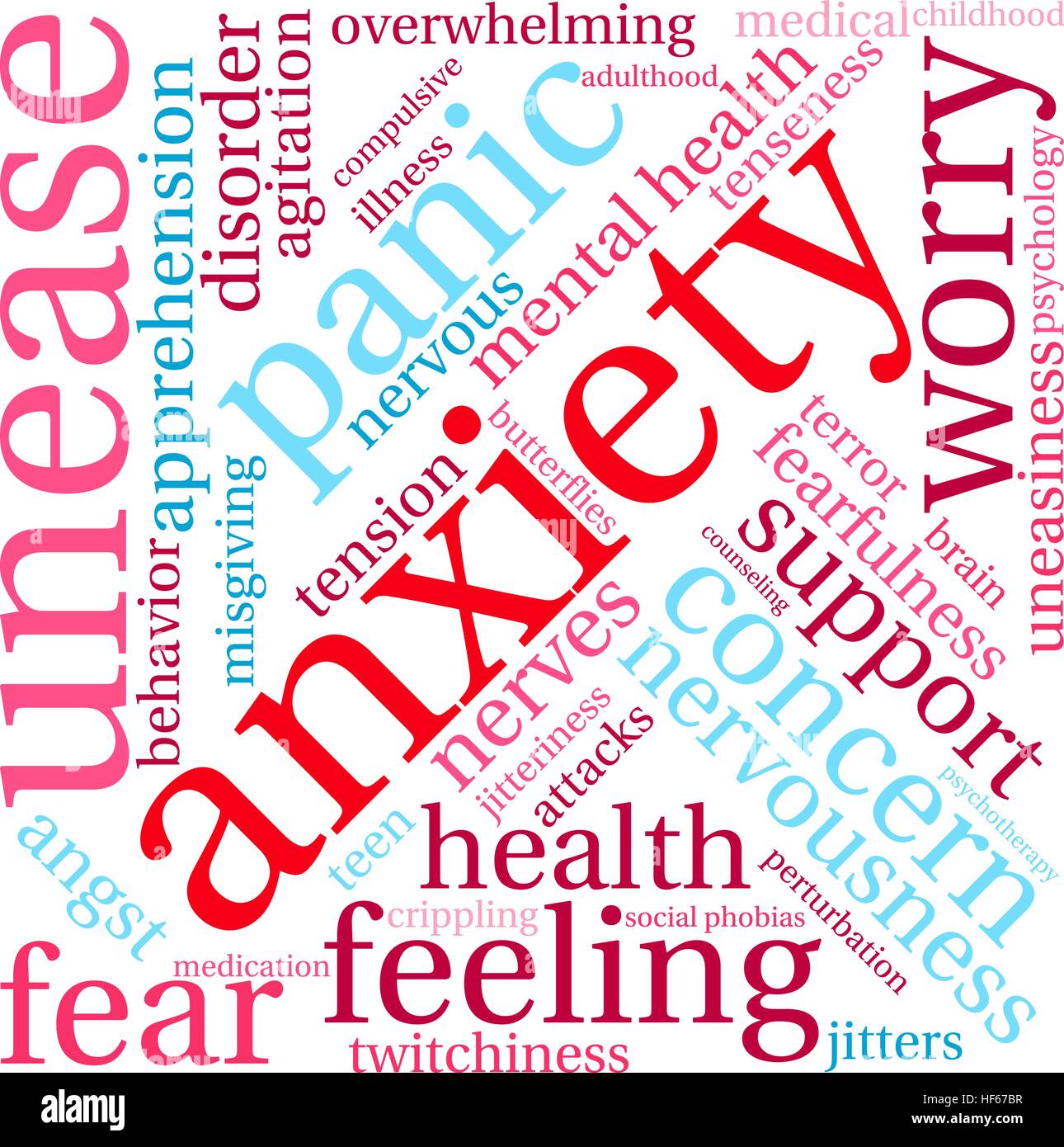 Anxiety word cloud on a white background Stock Vector Image & Art - Alamy