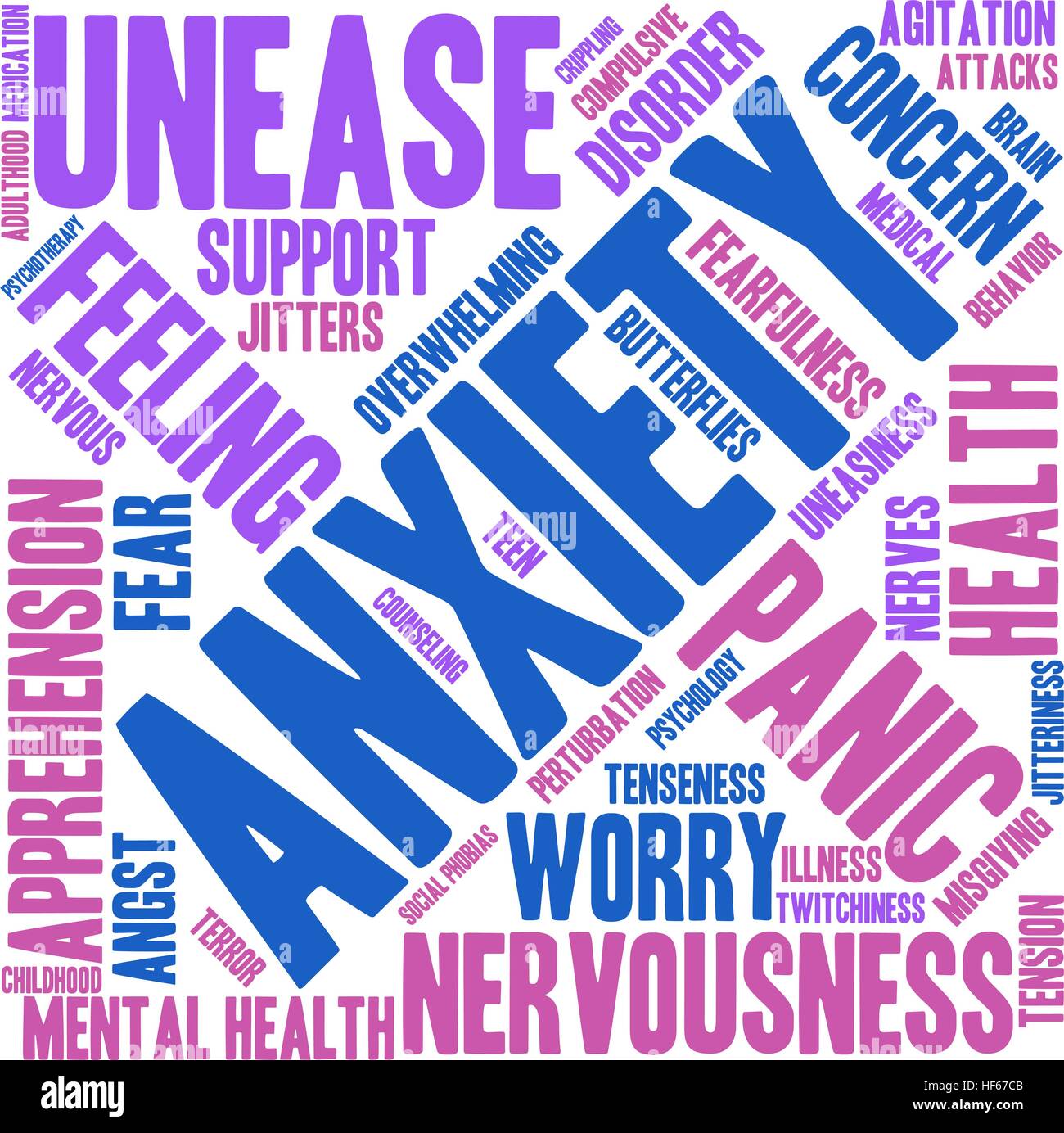 Anxiety word cloud on a white background Stock Vector Image & Art - Alamy