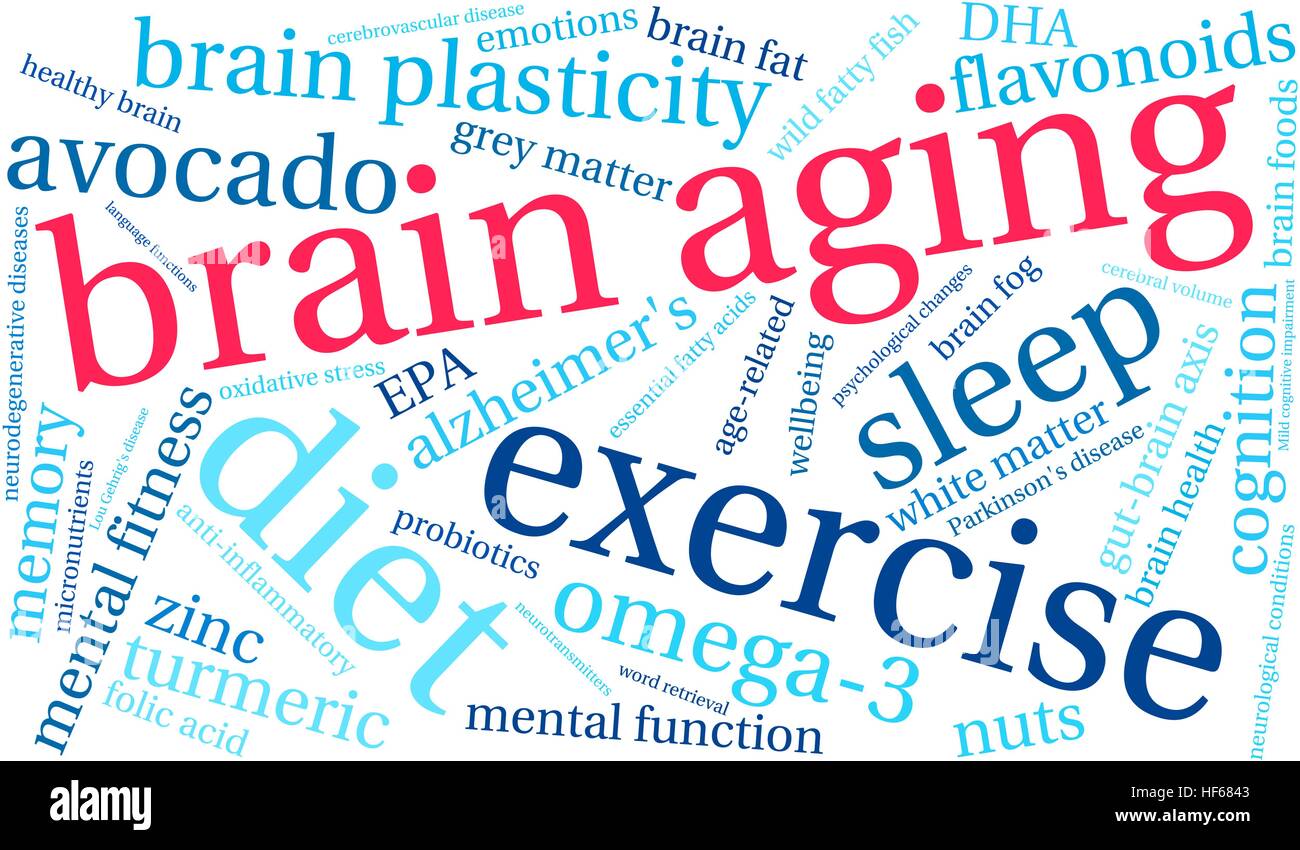Brain Aging word cloud on a white background Stock Vector Image & Art ...