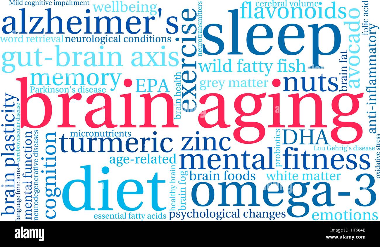 Brain Aging word cloud on a white background Stock Vector Image & Art ...
