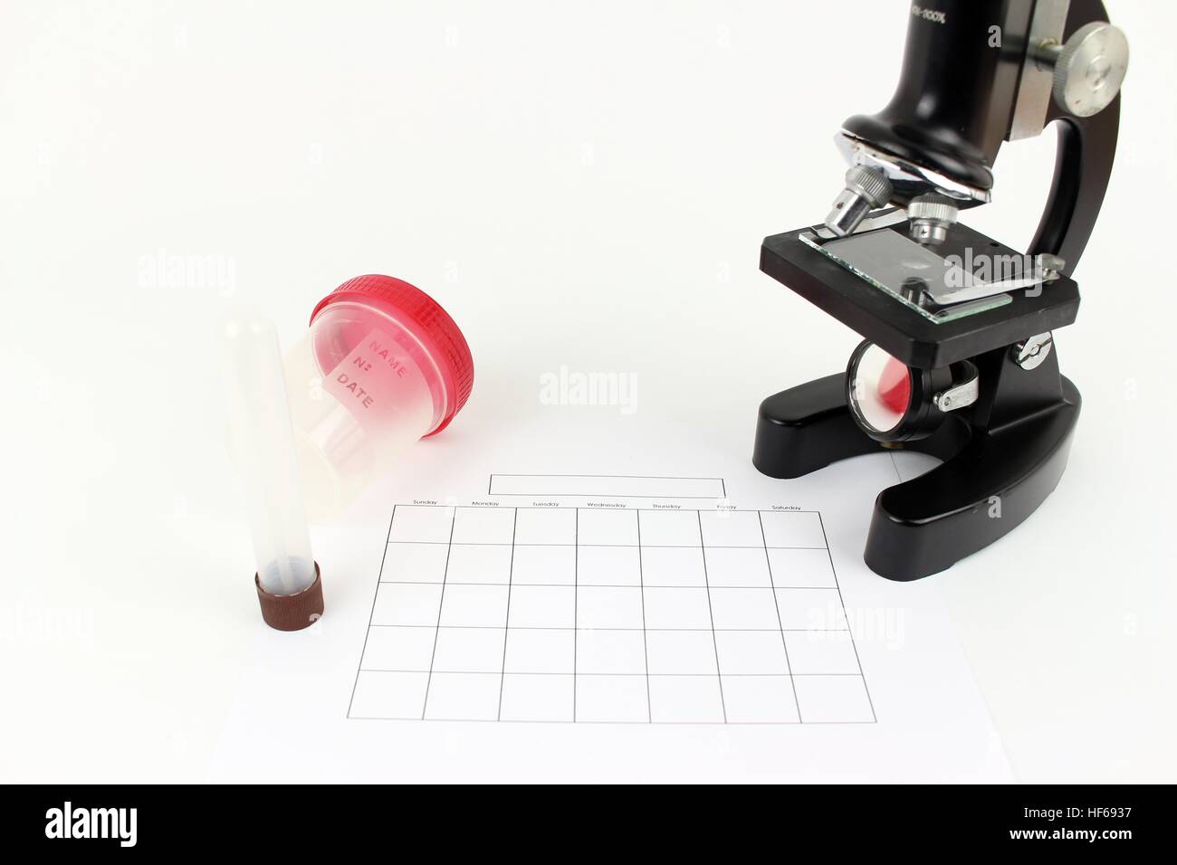 On the bottom of an appointment calendar in the laboratory, equipment ...