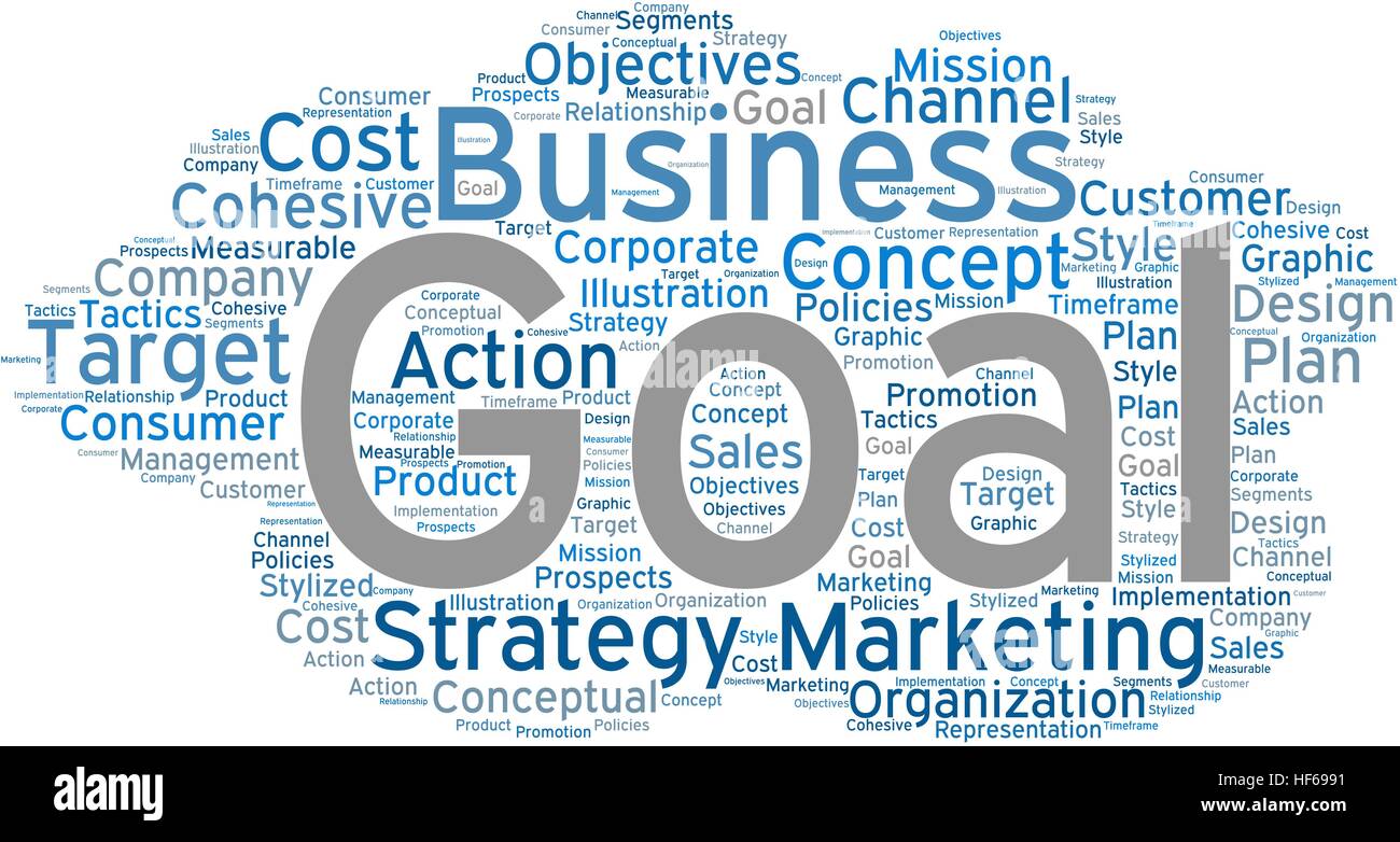 Business Goal word cloud on a white background Stock Vector Image & Art ...