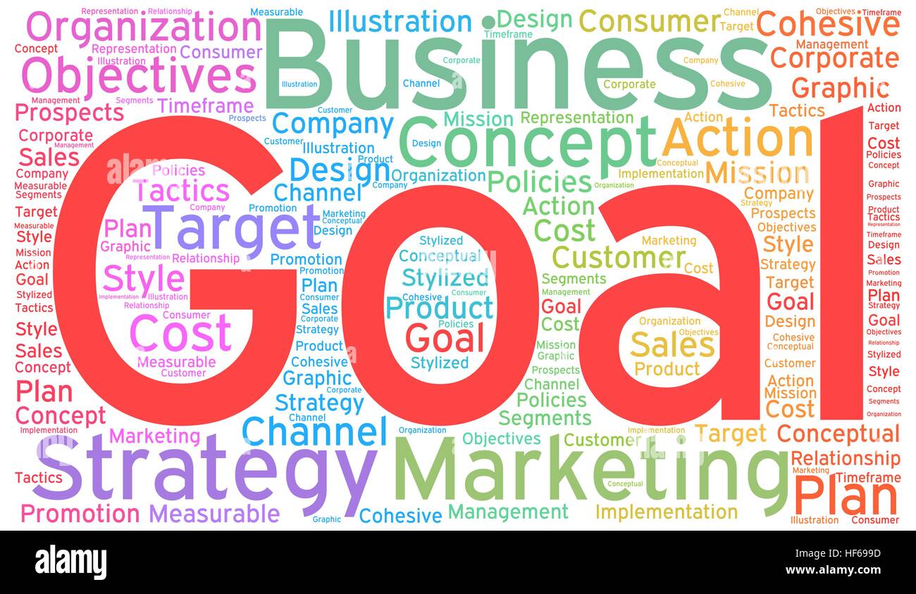 Business Goal word cloud on a white background Stock Vector Image & Art ...
