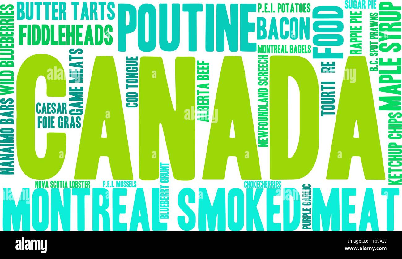 Canada Food word cloud on a white background Stock Vector Image & Art ...