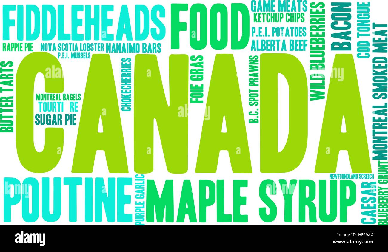 Canada Food word cloud on a white background Stock Vector Image & Art ...