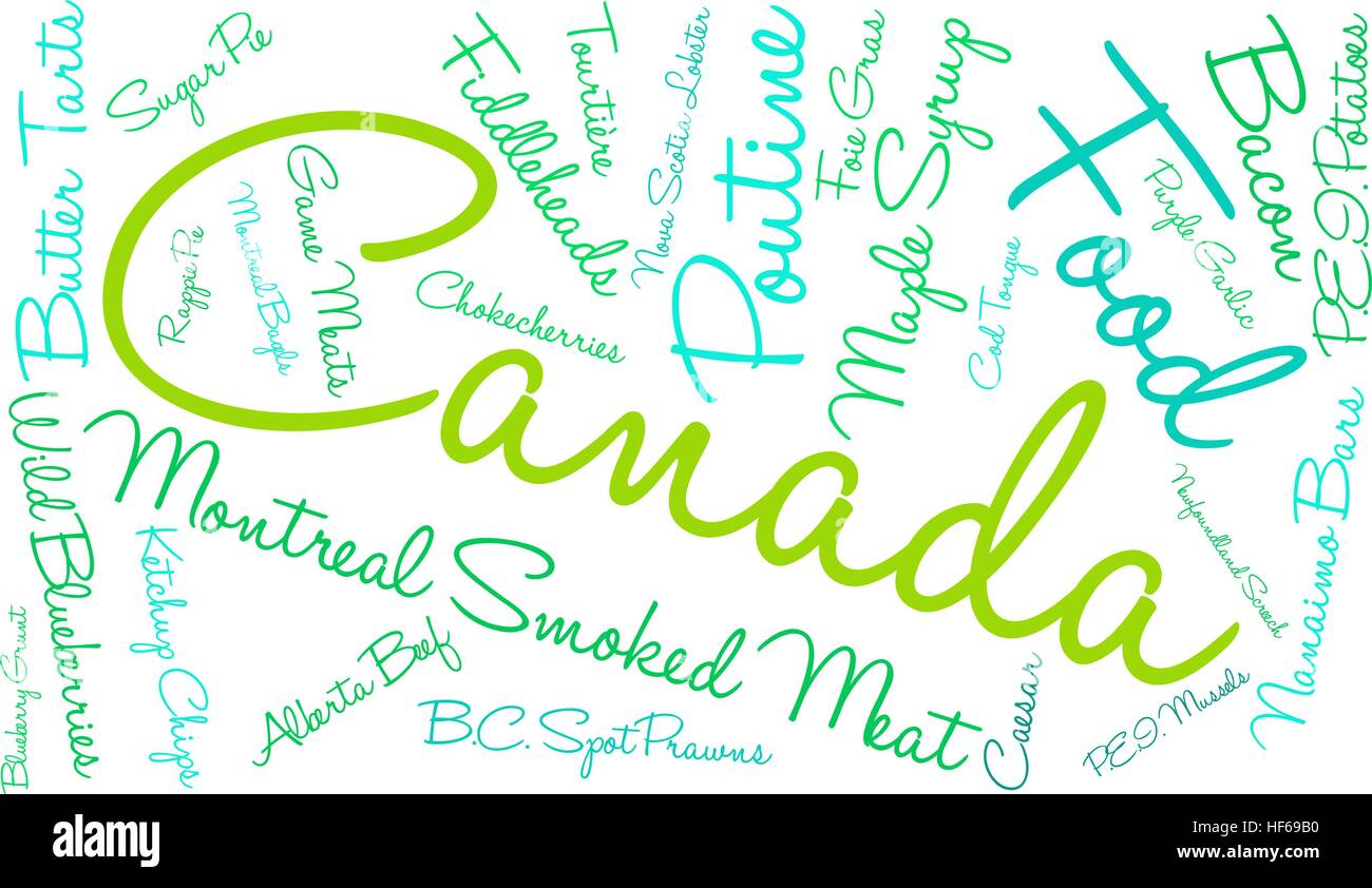 Canada Food word cloud on a white background Stock Vector Image & Art ...