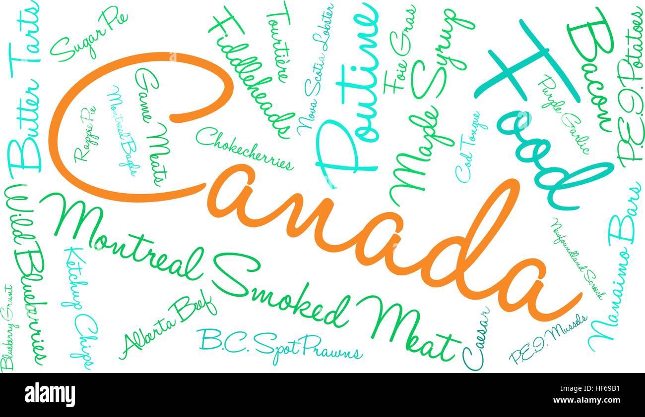 Canada Food word cloud on a white background Stock Vector Image & Art ...