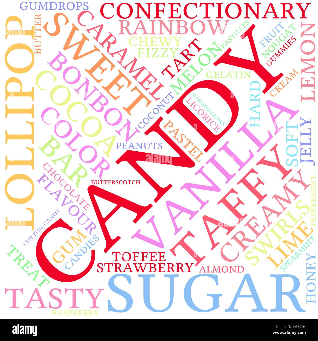 Candy word cloud on a white background Stock Vector Image & Art - Alamy